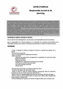 Responsable accueil et de planning | L'atelier Remuménage